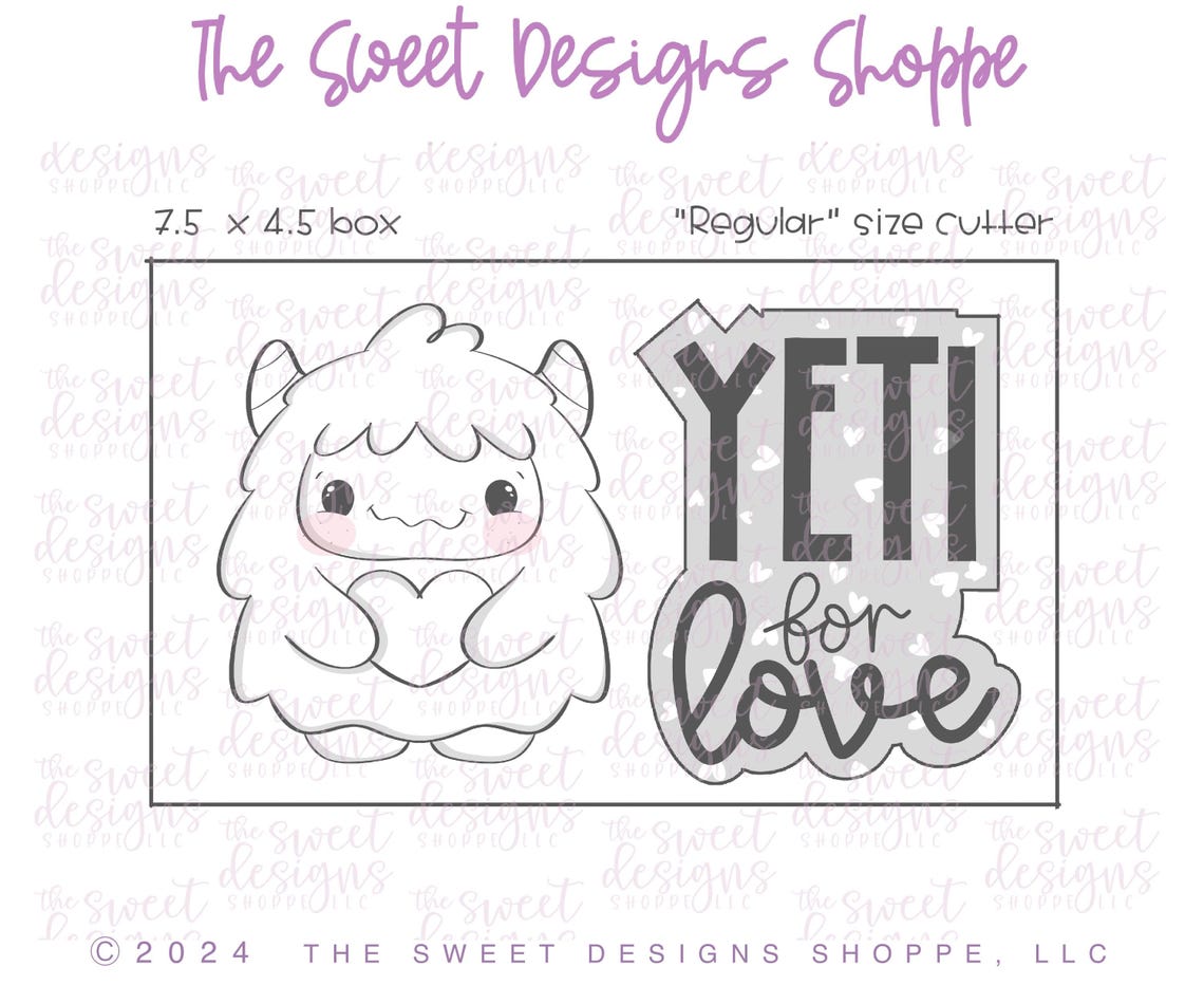 Love Yeti Monster Set - Set of 2 - Cookie Cutters - ETSY - Etsy