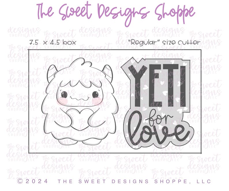 Love Yeti Monster Set - Set of 2 - Cookie Cutters - ETSY - Etsy