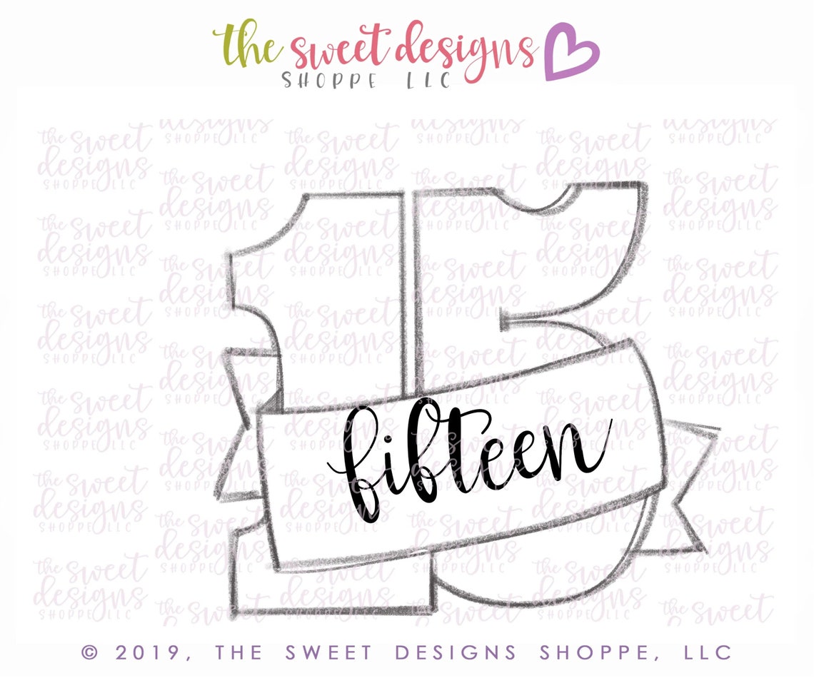 Fifteen With Ribbon Cookie Cutter - Etsy