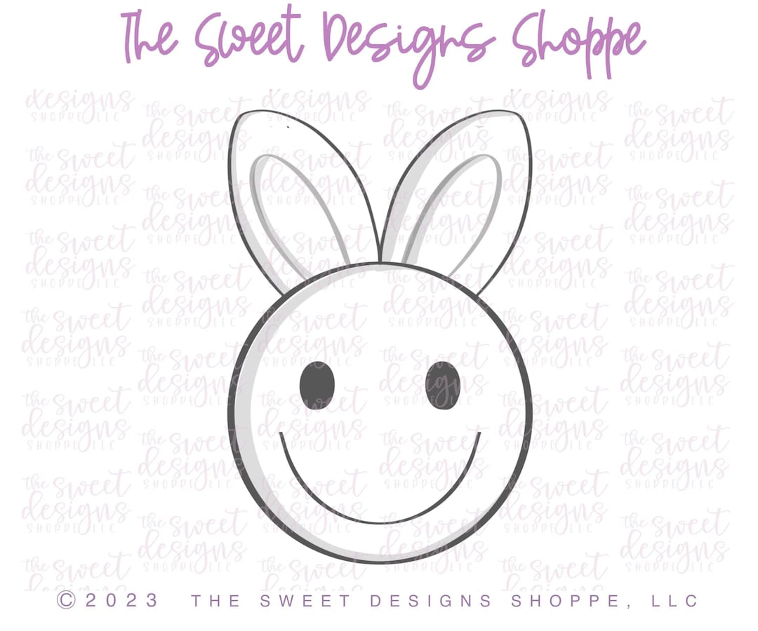 Smiley Face With Bunny Ears - Cookie Cutter - Etsy