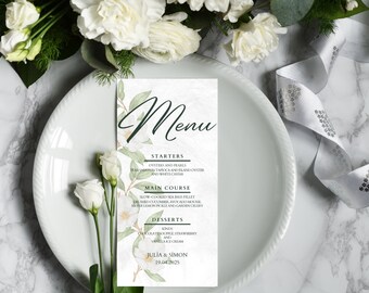 Flower Menu Template, Garden Party Bridal Menu, Boho Flowers Event Menu ...