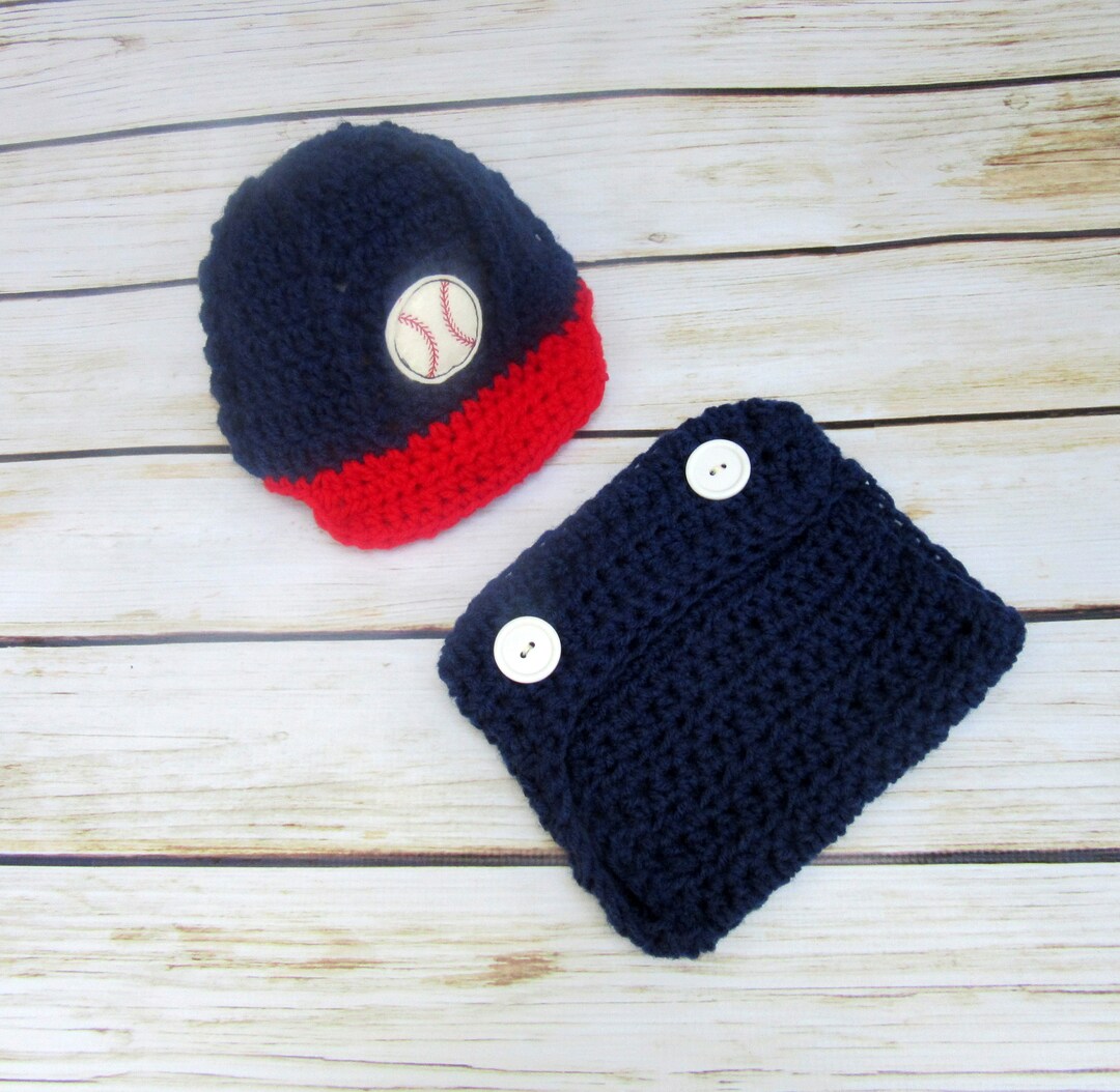 Newborn Baseball Outfit, Baby Boy Hat and Diaper Cover Set, Baby ...