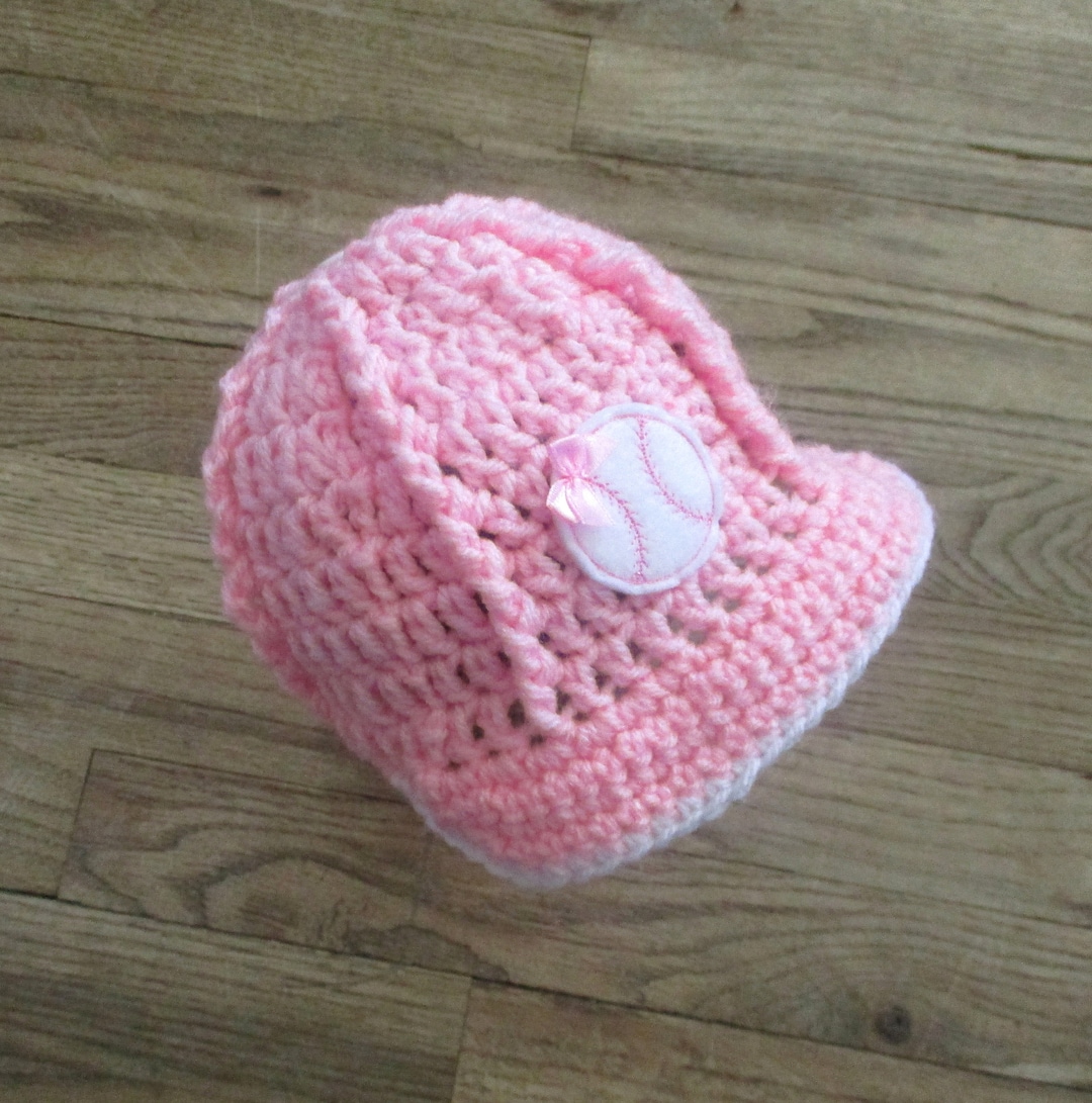Pink Baby Girl Baseball Hat, Baby Girl Hat With Bow, Newborn Baseball ...