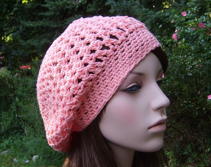 Hat Beret Rasta Snood in Rose Pink - Etsy