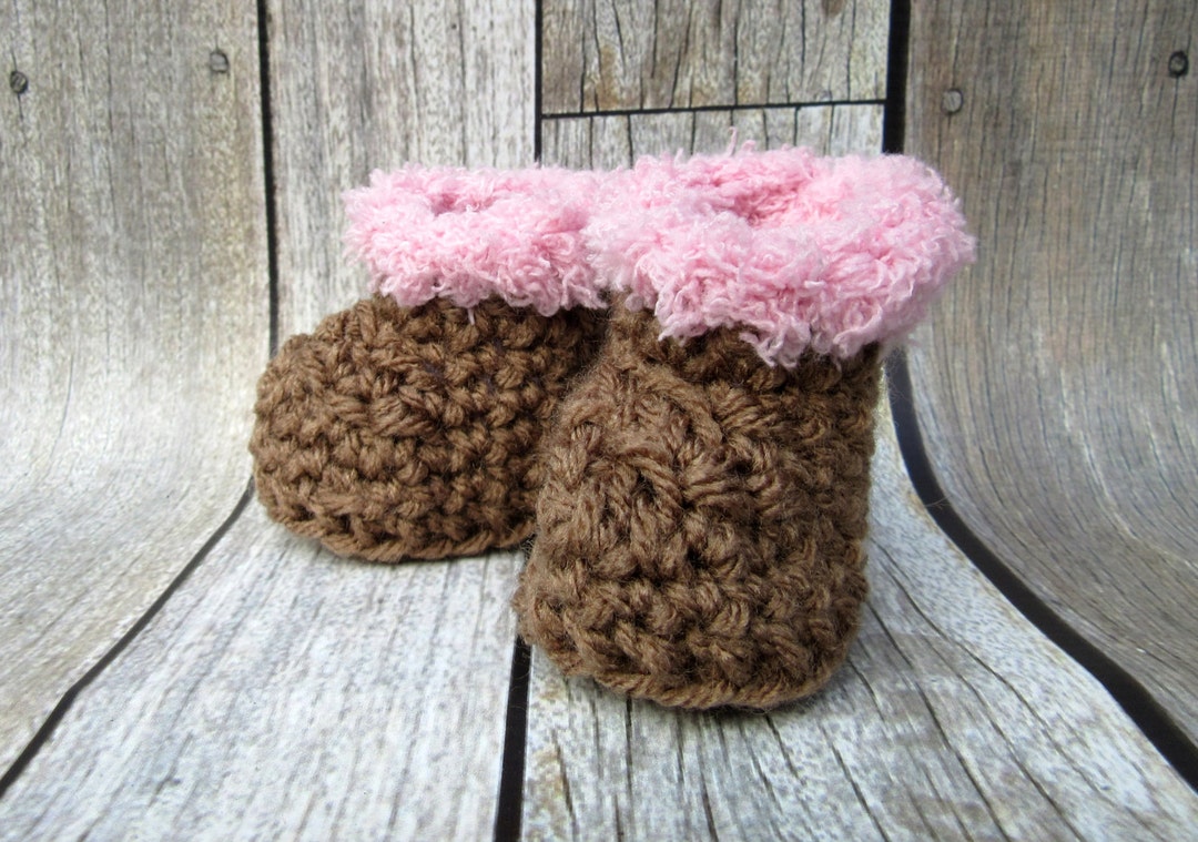 Botines de bebé niña, botines de bebé de ganchillo, botines de invierno ...