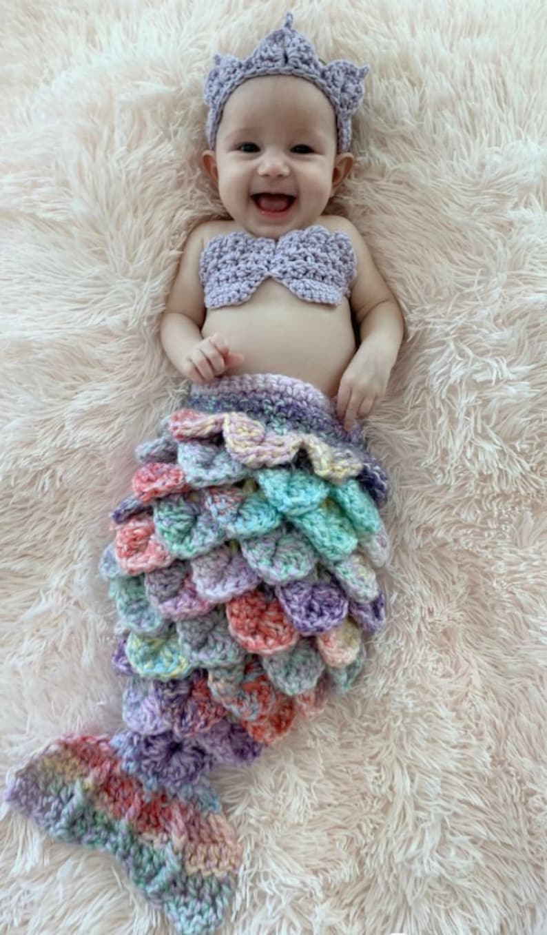Newborn Mermaid Outfit Infant Mermaid Tail Baby Mermaid Set | Etsy