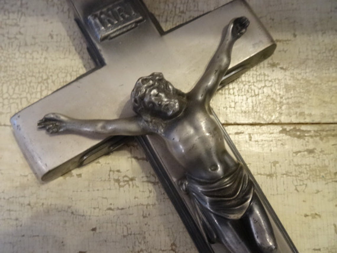 Vintage Heavy Metal Jesus Cross Shabby - Etsy
