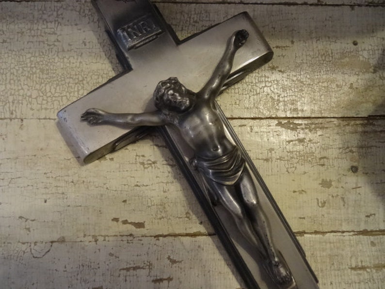 Vintage Heavy Metal Jesus Cross Shabby - Etsy