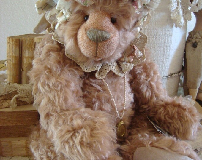 Vintage Artist Mohair Bear Altered Shabby Signed - Etsy