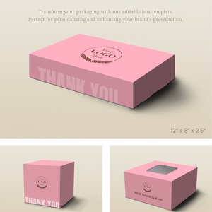 Editable Box Template 3 Sizes via Canva Customizable Packaging Design ...