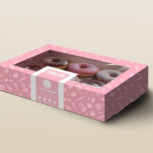 Editable Bakery Box Template: Customizable Pattern & Labels (3 Sizes ...