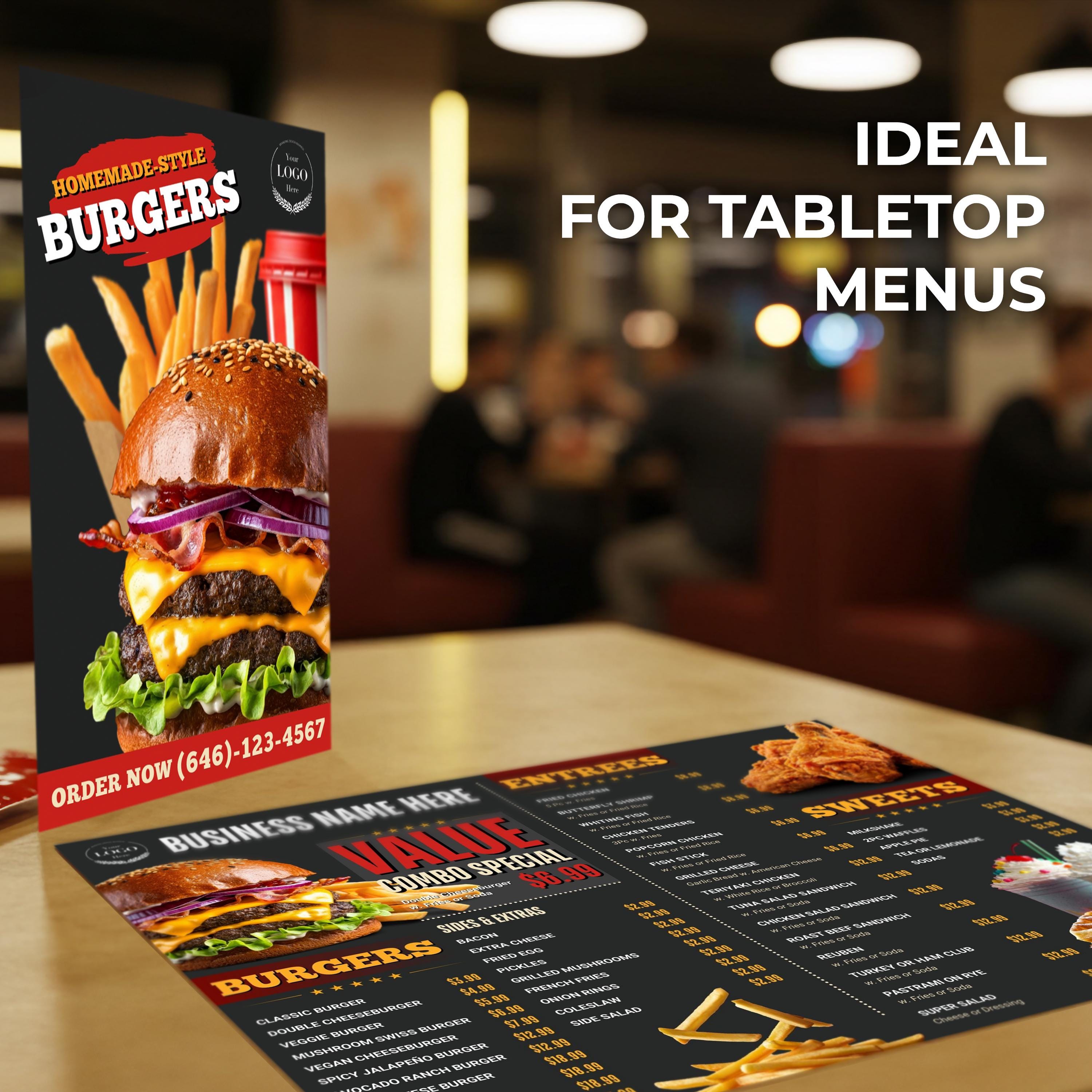 Fast Food Restaurant Menu Template: Editable Canva Design (11x8.5 ...