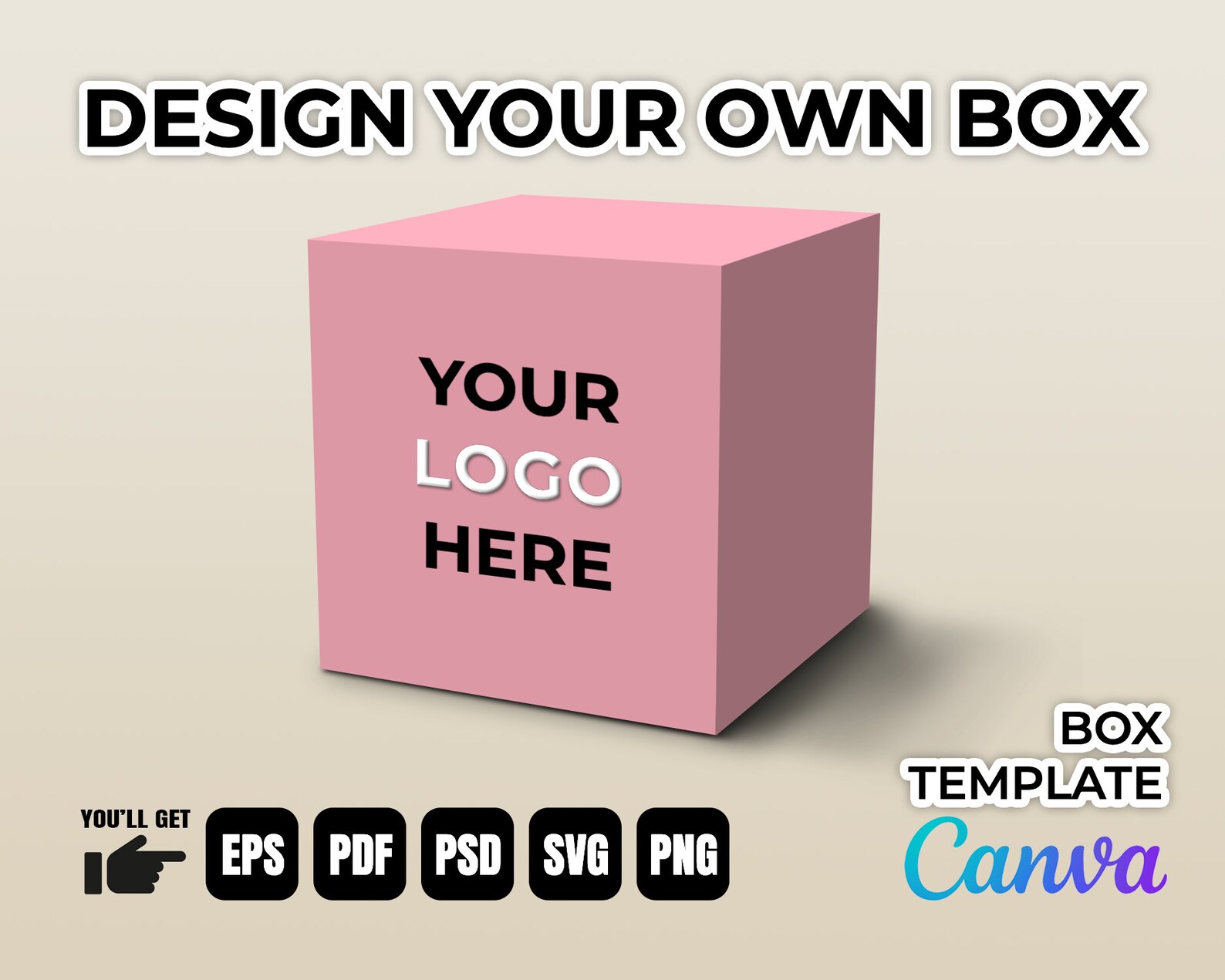 Editable Box Template 3 Sizes via Canva Customizable Packaging Design ...