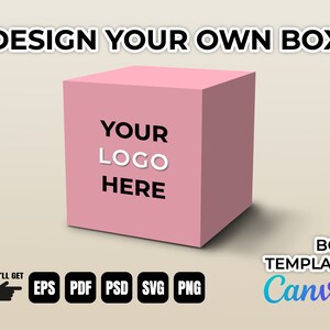 Editable Box Template 3 Sizes via Canva Customizable Packaging Design ...