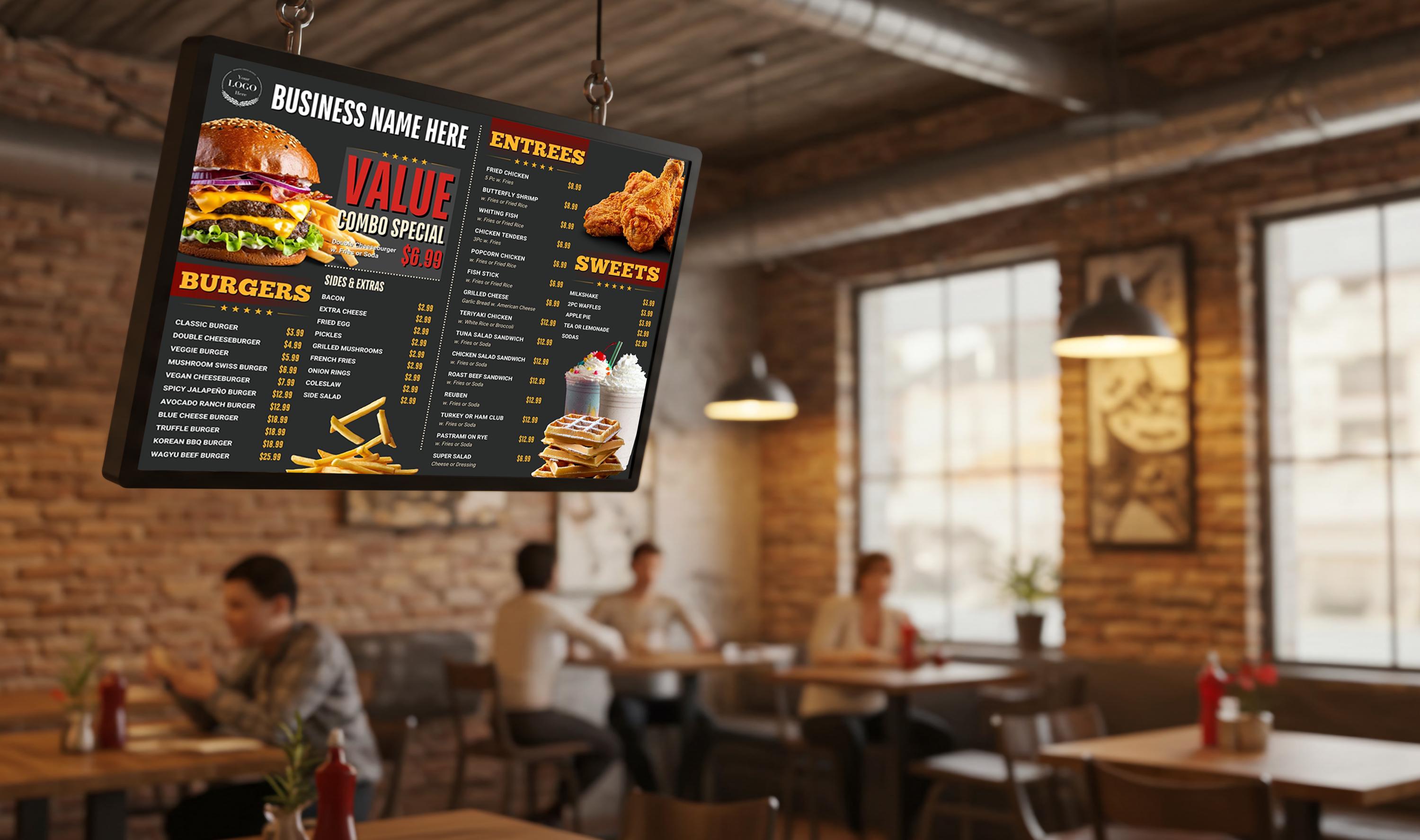 Fast Food Restaurant Menu Template: Editable Canva Design (11x8.5 ...