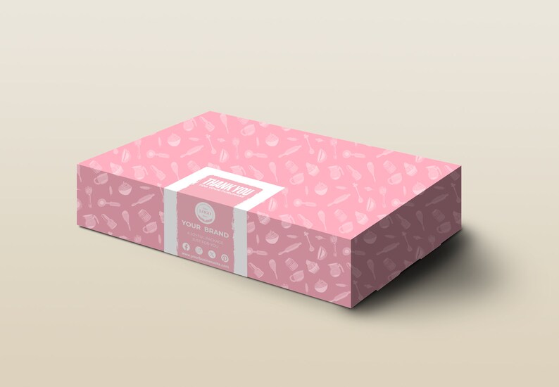 Complete Design Combo: Editable Bakery Box Template With Pattern and ...