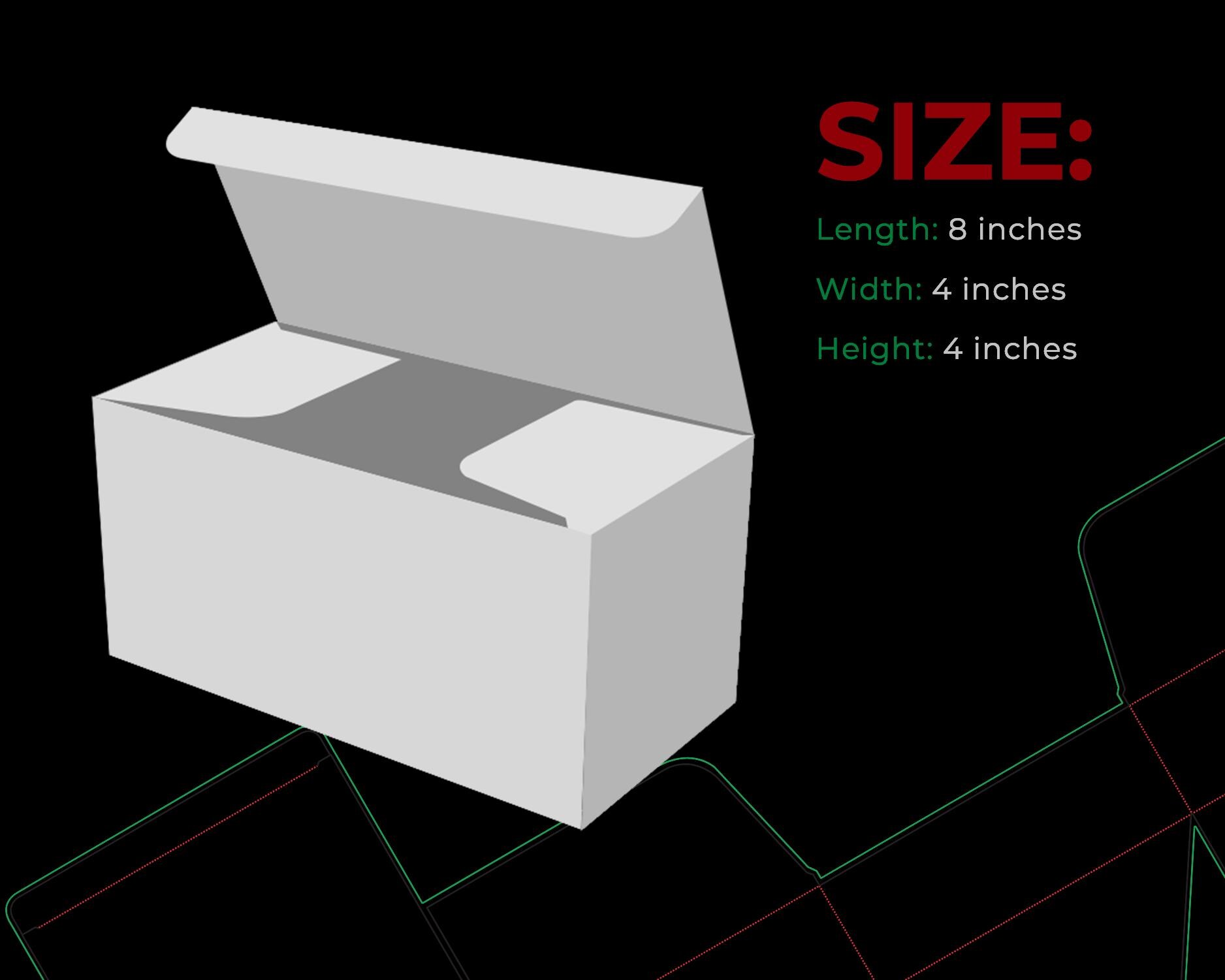 Editable Box Template (8"x4"x4") via Canva - Customizable Packaging ...