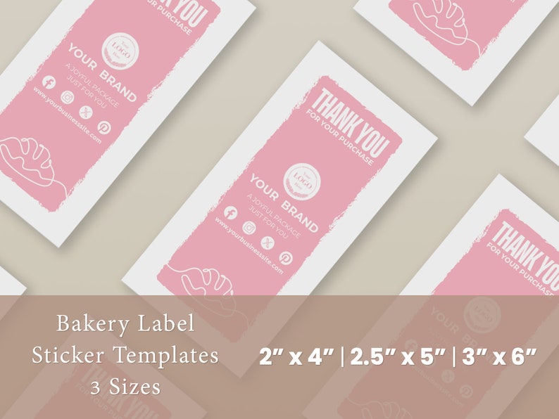 Editable Bakery Box Template: Pattern & Labels (3 Sizes) (digital ...