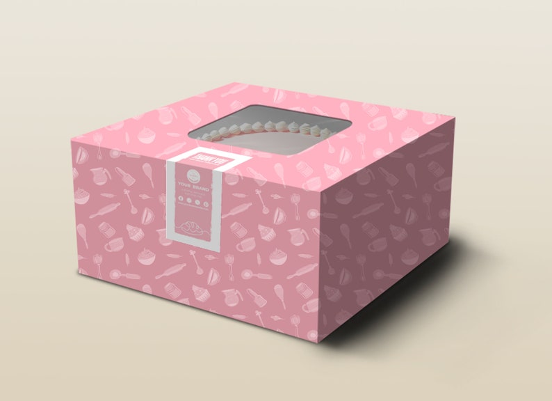 Editable Bakery Box Template: Pattern & Labels (3 Sizes) (digital ...
