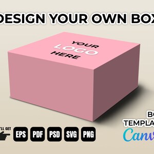Editable Box Template (10"x10"x5") via Canva - Customizable Packaging ...