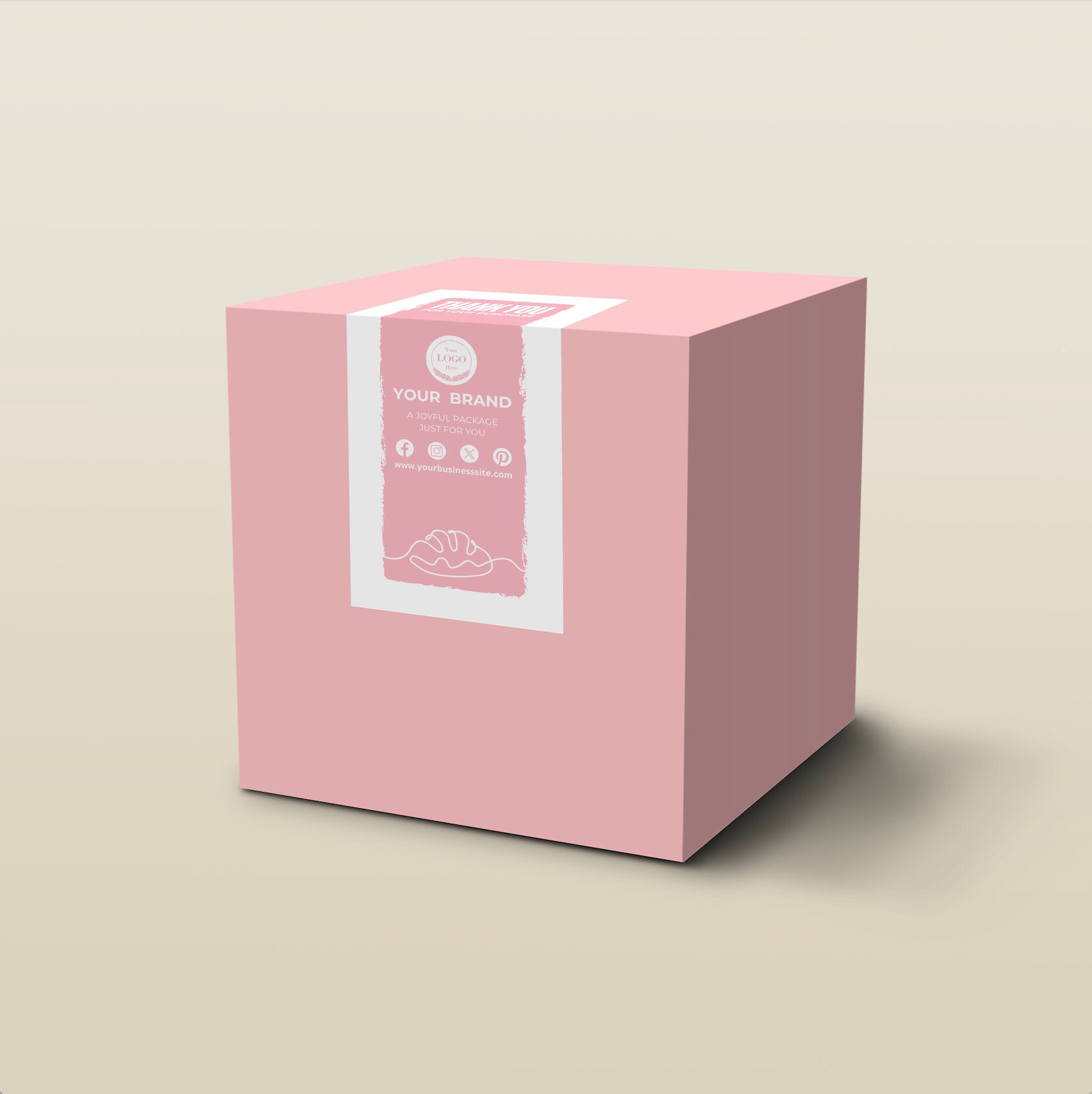 Bakery Box Seal Label Template: Editable Thank You Sticker (CANVA, 3 ...