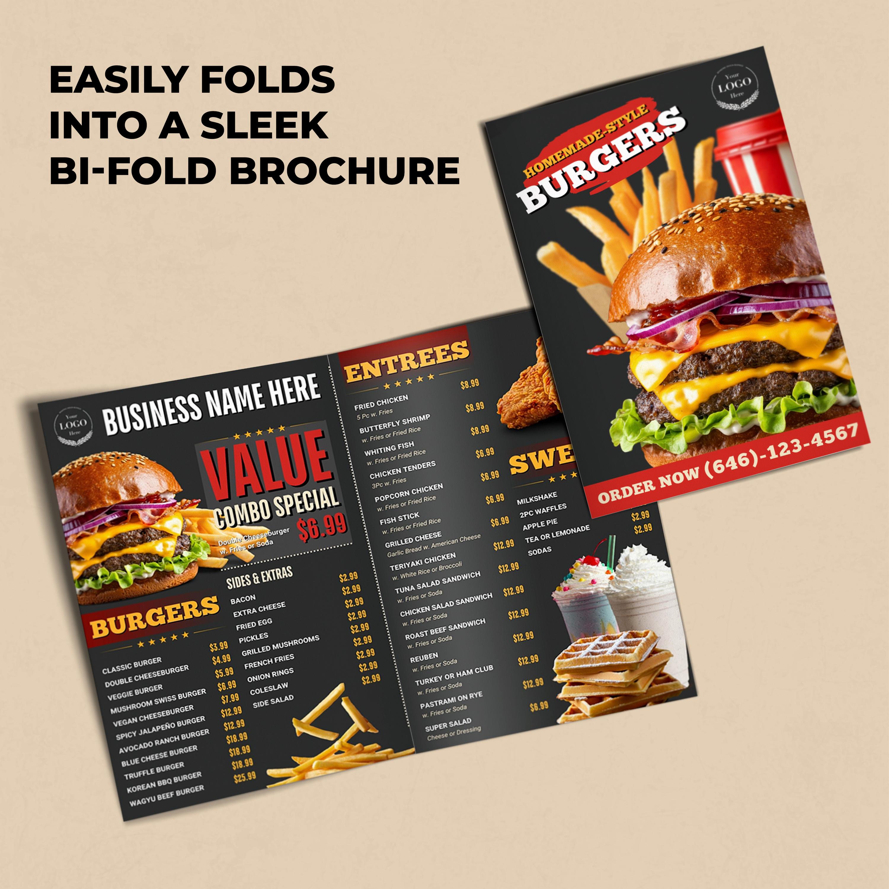Fast Food Restaurant Menu Template: Editable Canva Design (11x8.5 ...