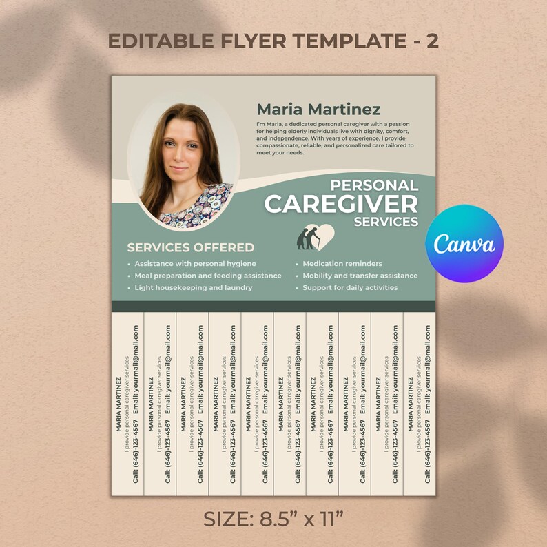 Caregiver Flyer and Business Card Templates Bundle, Caregiver, Flyer ...