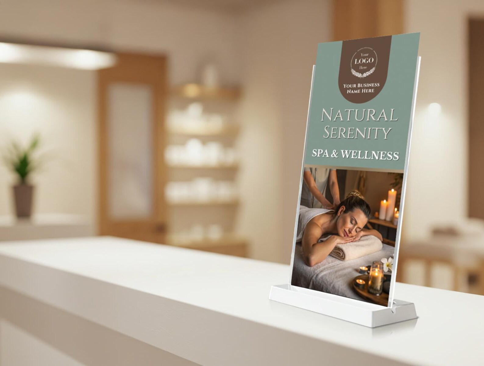 Spa Trifold Brochure Template: Editable Wellness Center Flyer (11"x8.5 ...