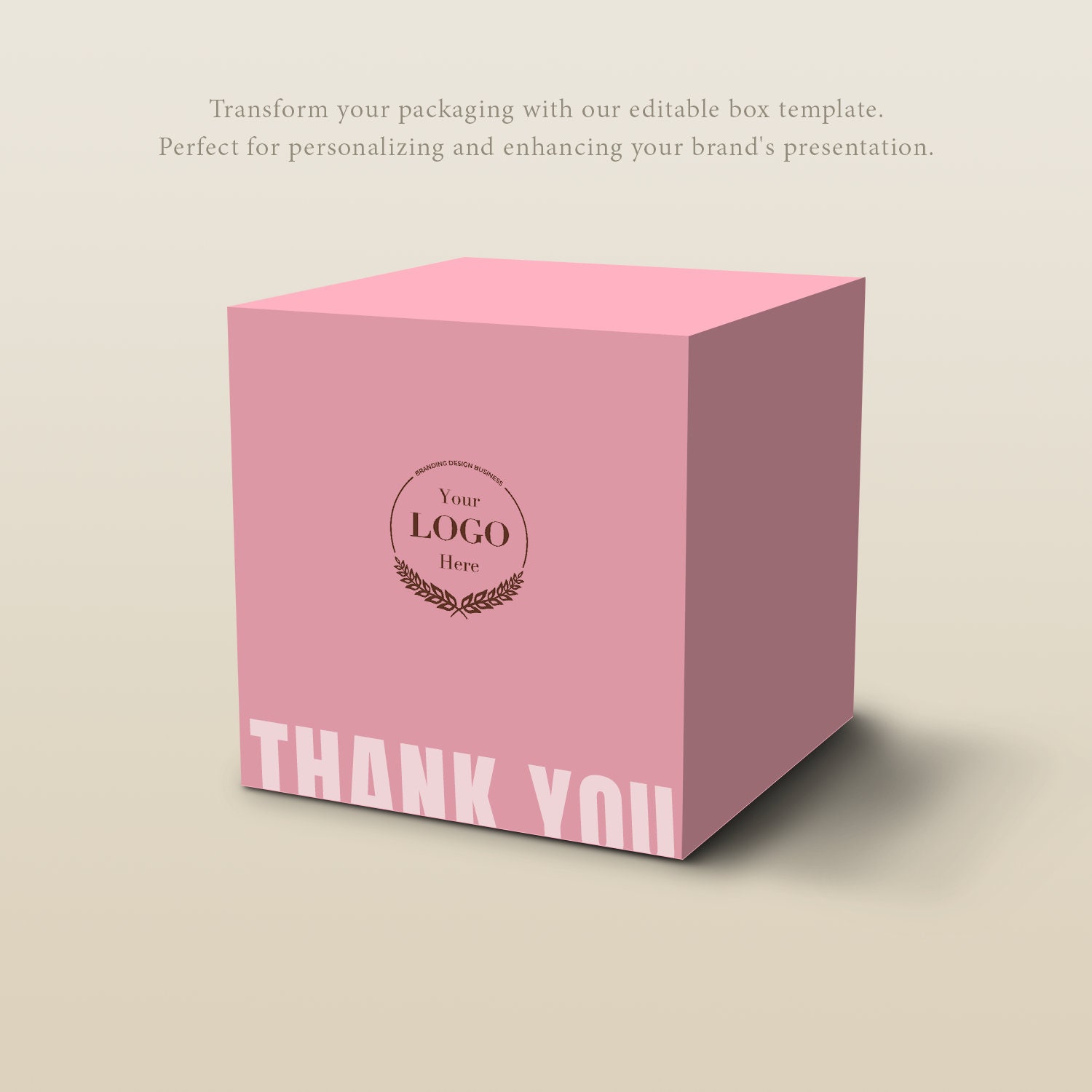 Editable Box Template (3.55"x3.55"x3.55") via Canva - Customizable ...