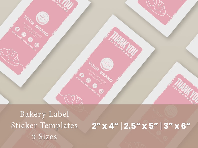 Bakery Box Seal Label Template: Editable Thank You Sticker (CANVA, 3 ...