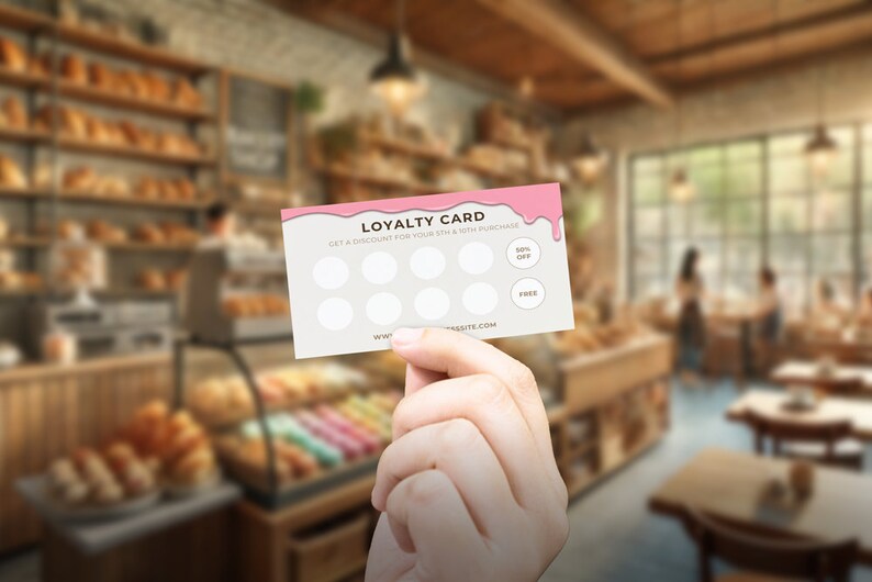 Loyalty Card Editable Canva Template, Editable Bakery Loyalty Card ...
