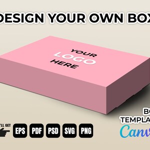Editable Box Template (12"x8"x2.5") via Canva - Customizable Packaging ...