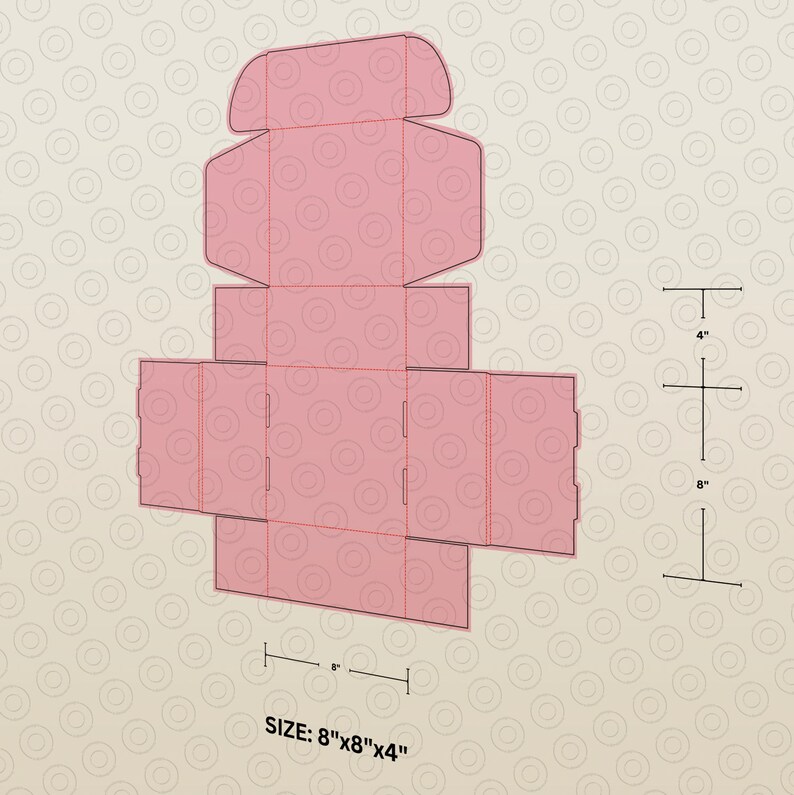 Editable Box Template (8"x8"x4") via Canva - Customizable Packaging ...