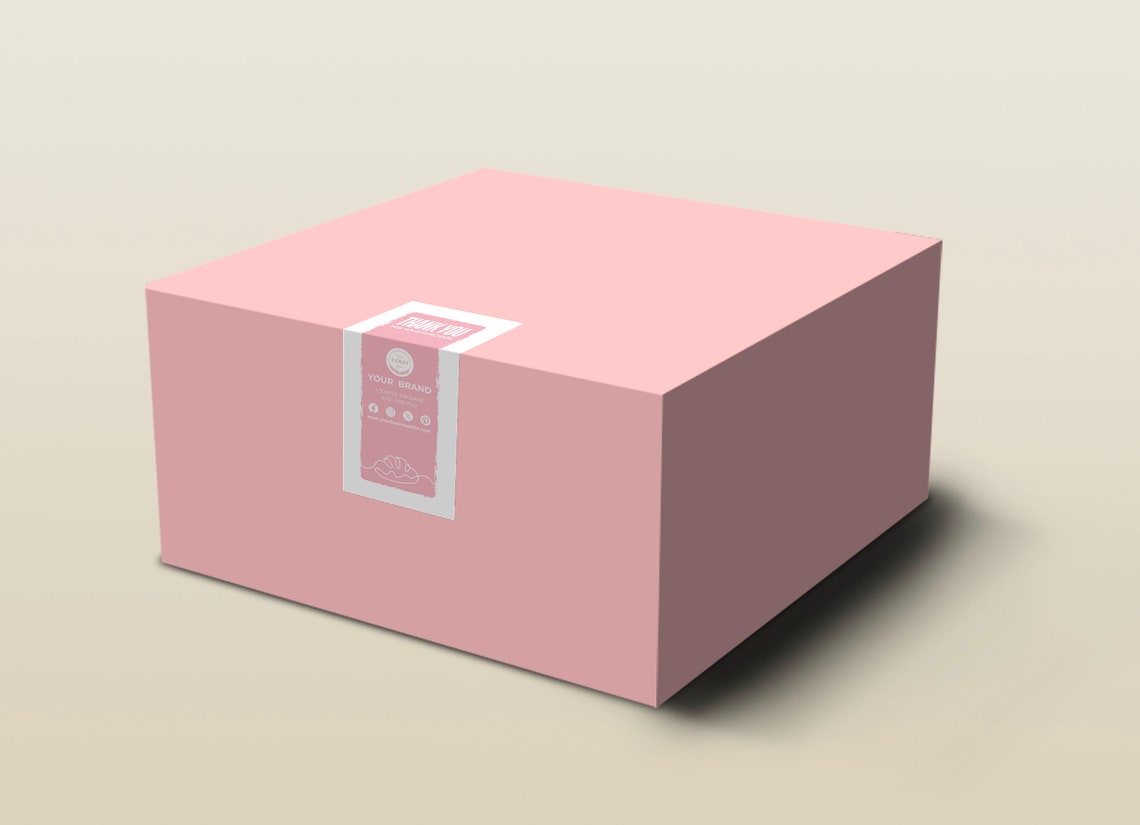 Bakery Box Seal Label Template: Editable Thank You Sticker (CANVA, 3 ...