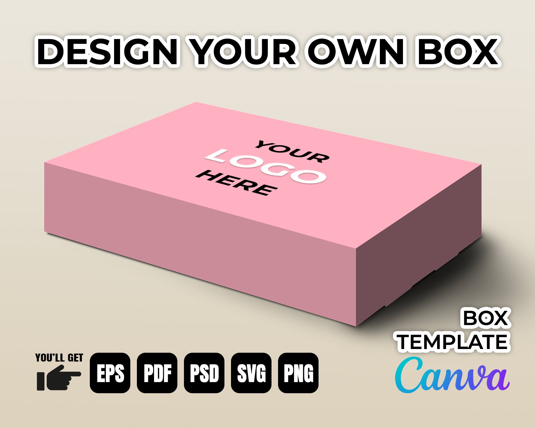Editable Box Template 3 Sizes via Canva Customizable Packaging Design ...