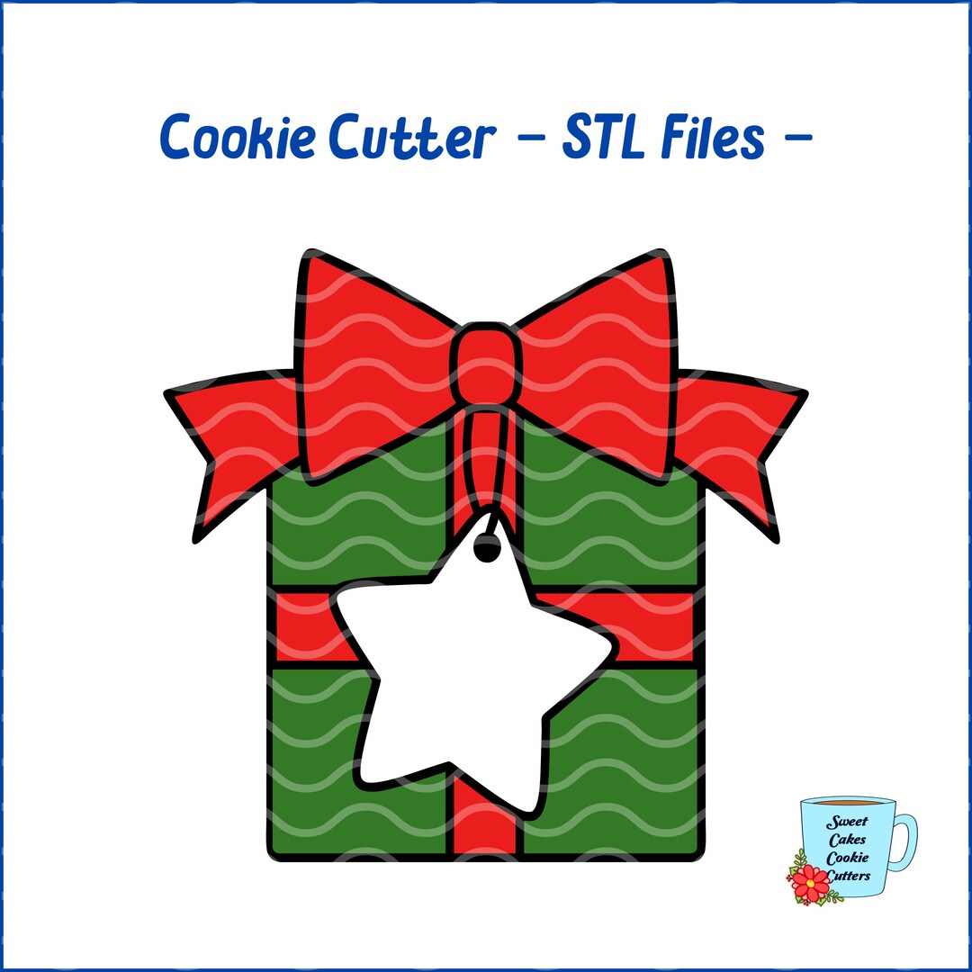 Present Cookie Cutter STL Files, Christmas Cookie Cutter STL Files, 8 ...
