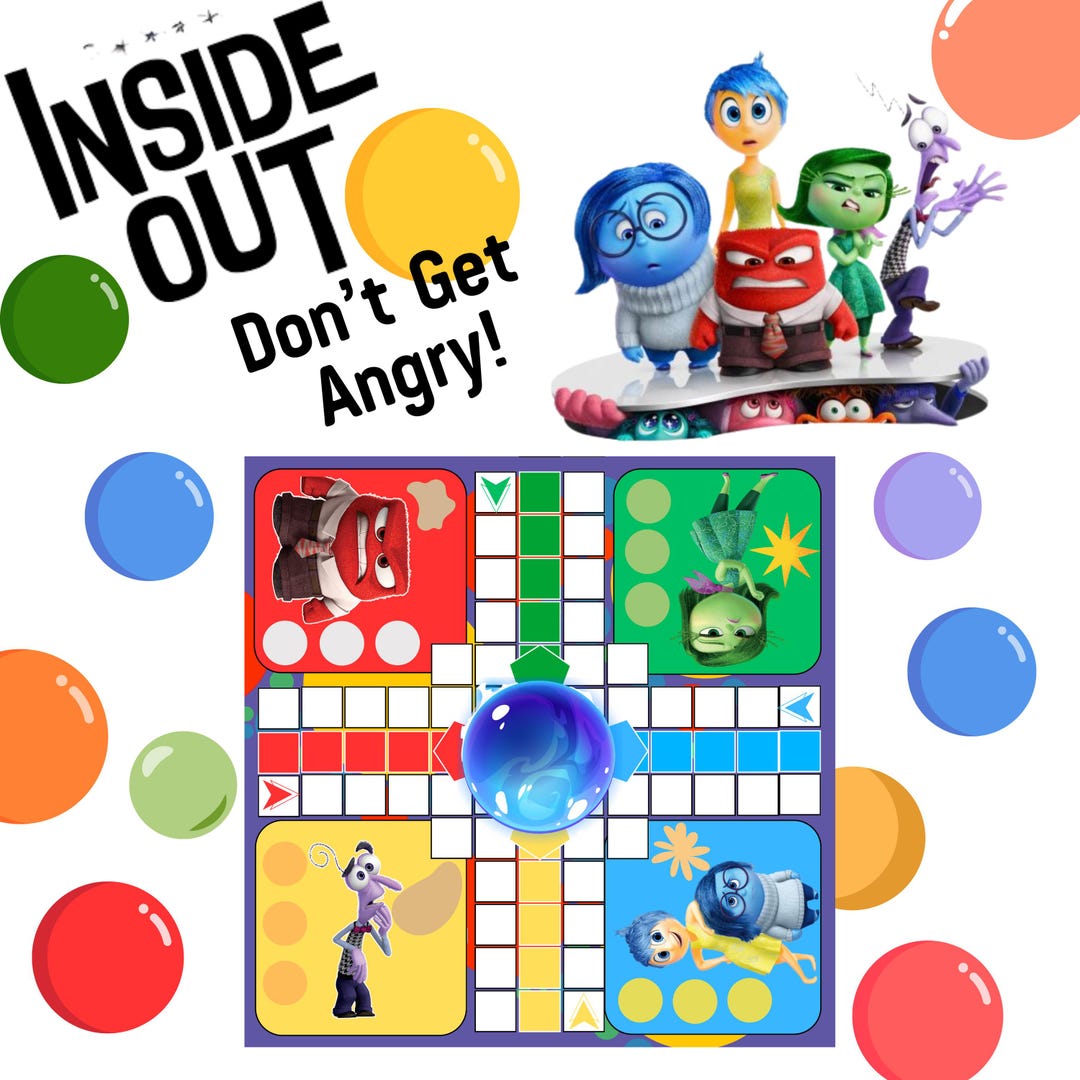 Inside Out Inspired Ludo Game Board | Don't Get Angry Game | Parcheesi ...