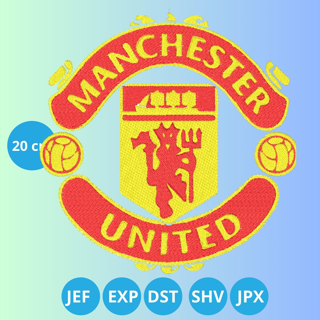 Manchester United Embroidery Design | 20 Cm Machine Embroidery Patch ...
