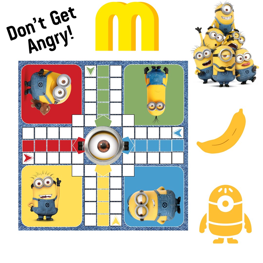 Minions Ludo Game Board | Printable Don't Get Angry Game | Despicable ...