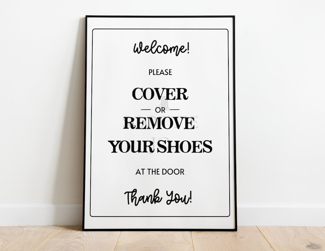 Please Remove Shoes Sign: Real Estate Open House Printable (PDF) - Etsy