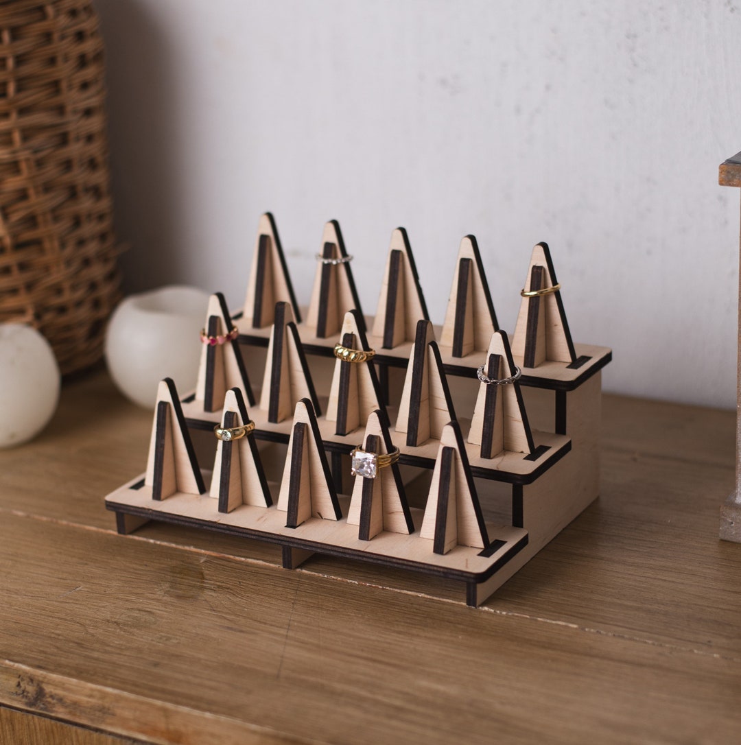 Ring Holder Cone, Wooden Ring Cone, Jewelry Cone, Ring Storage, Ring ...
