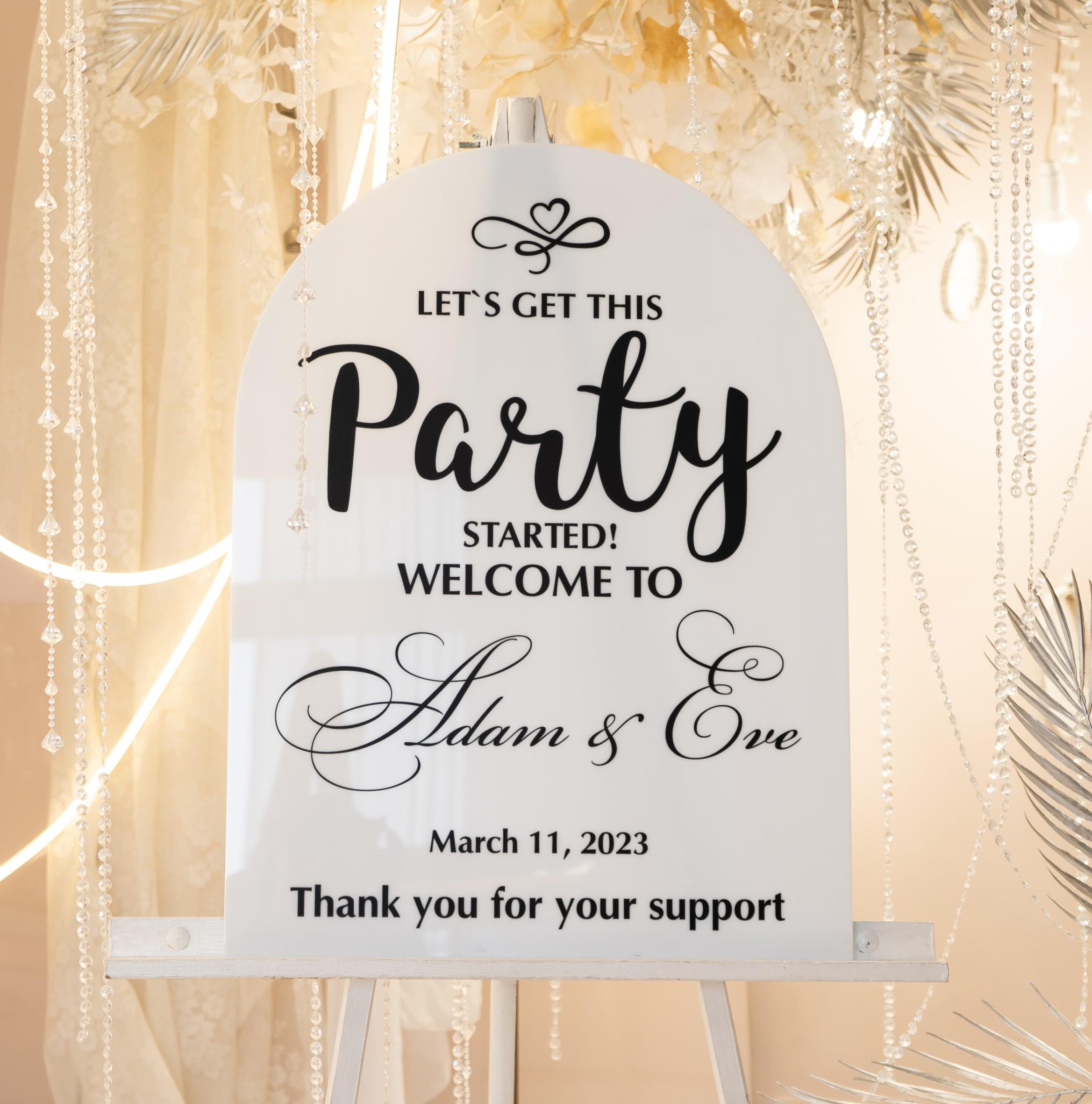 Acrylic Wedding Welcome Sign Arch, Arch Wedding Sign Decor Custom Large ...