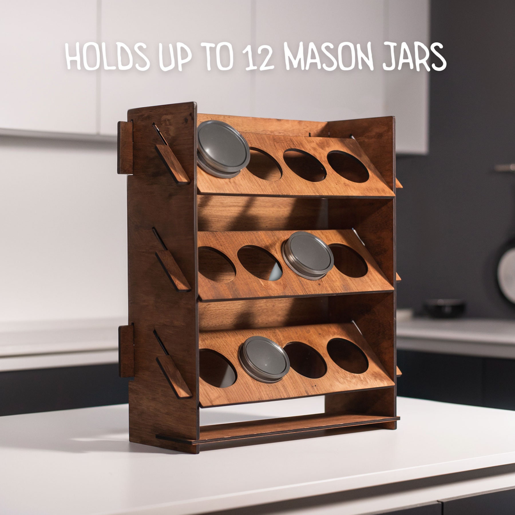 Mason Jar Holder Wall, Mason Jar Storage Rack, Mason Jar Stand, Mason ...