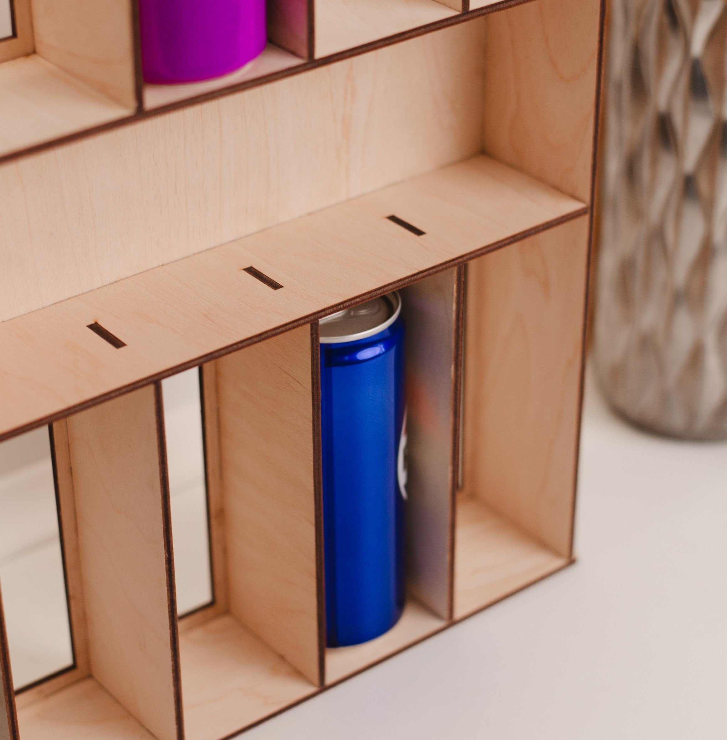 Beer Can Display Shelf, Beer Can Holder for Dad, Wooden Beer Can Stand ...