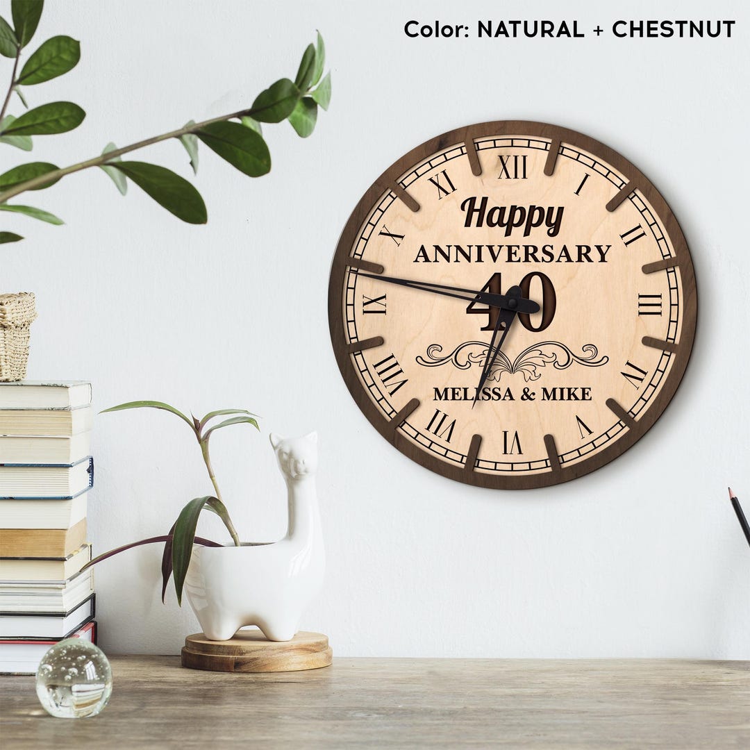 Engraved Anniversary Clock,, Anniversary Wall Clock, Wedding ...