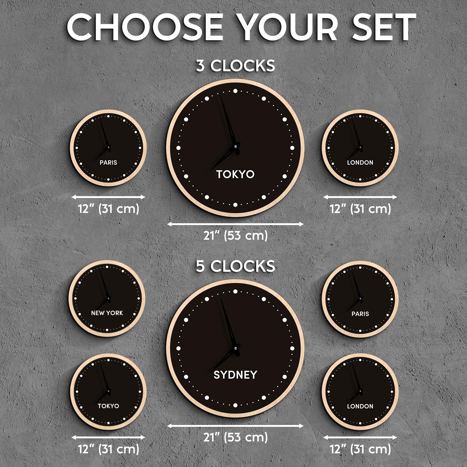 Time Zone Wall Clocks, Custom Time Zone Wall Clocks, City Wall Clock ...