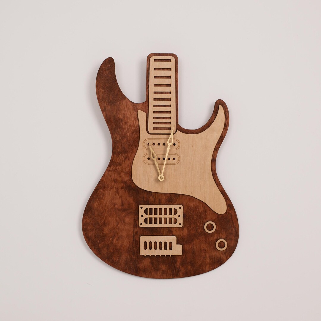 Guitar Clock Musician Gift, Guitar Wall Clock, Electric Guitar Clock ...