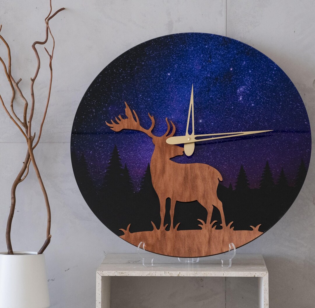Moose Wall Clock, Moose Art, Cabin Clock, Wildlife Clock, Animal Wall ...