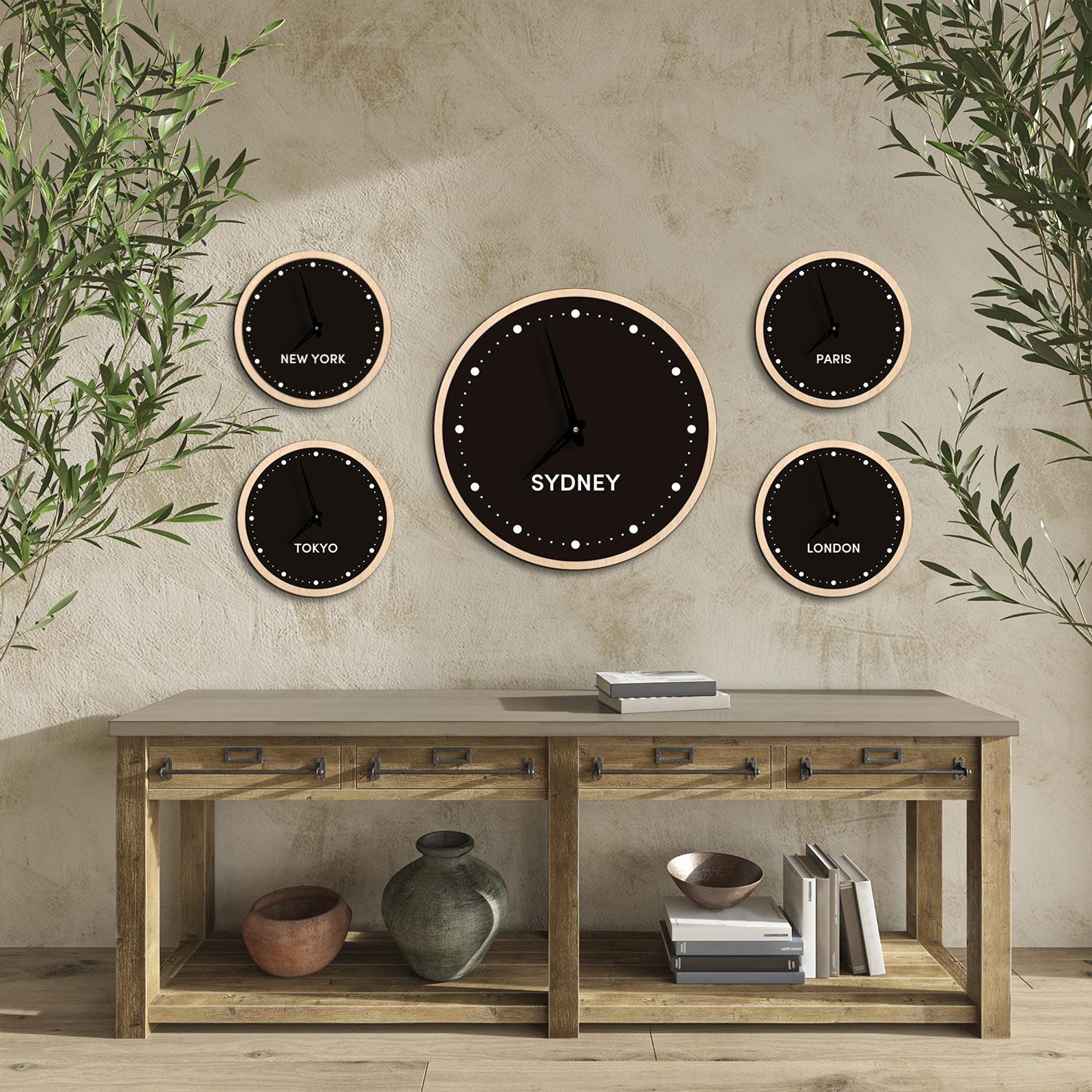 Time Zone Wall Clocks, Custom Time Zone Wall Clocks, City Wall Clock ...