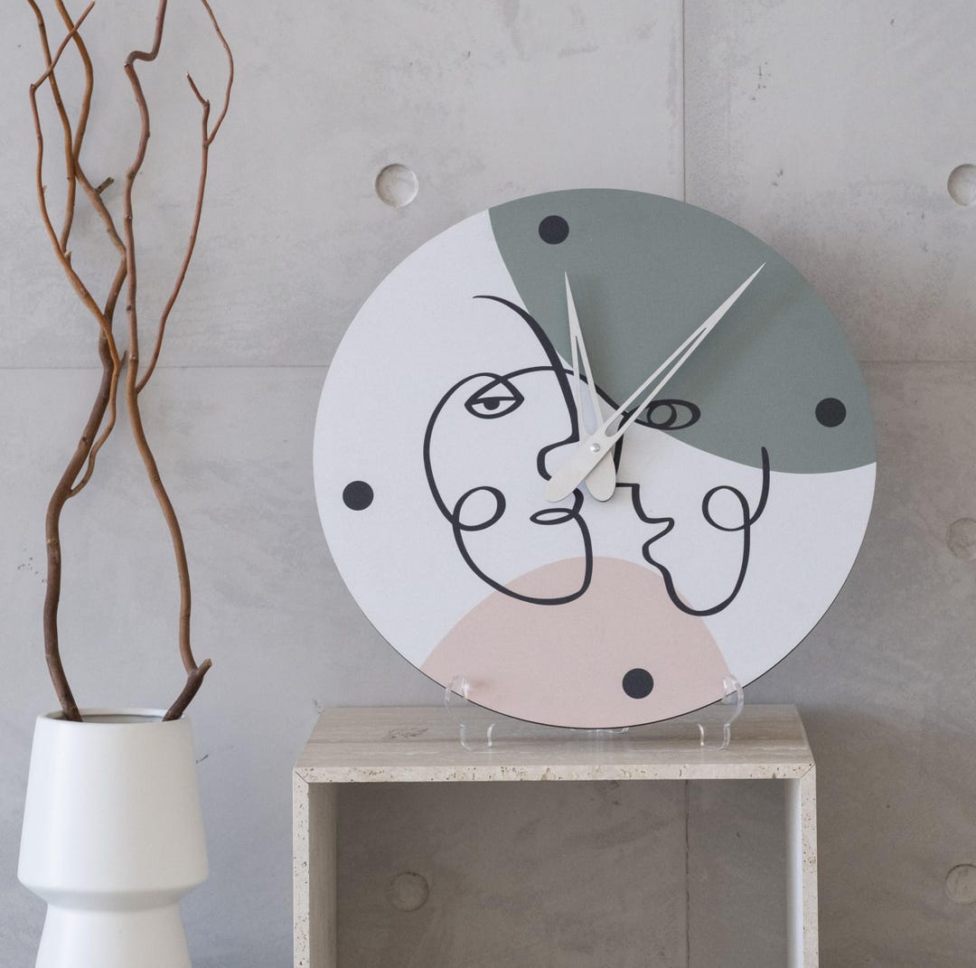 Minimalist Clock, Pastel Wall Clock, Colorful Wall Clock, Living Room ...